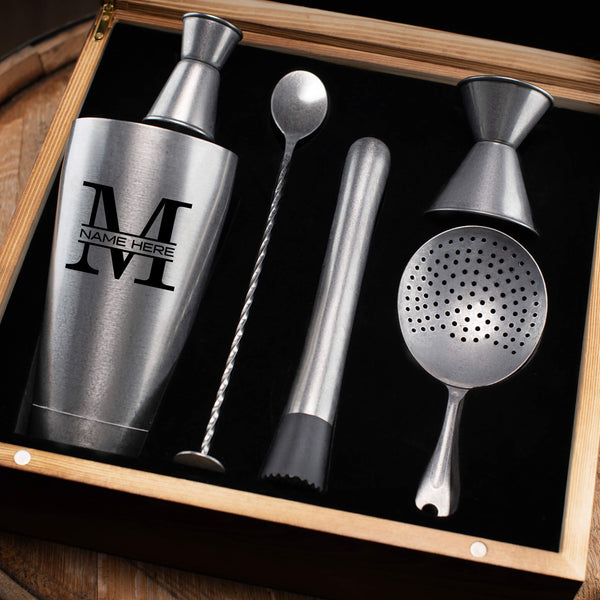 Personalized Cocktail Shaker Set - Manly Man Co.