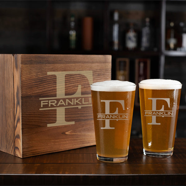 Personalized Pint Glass Set - Manly Man Co.