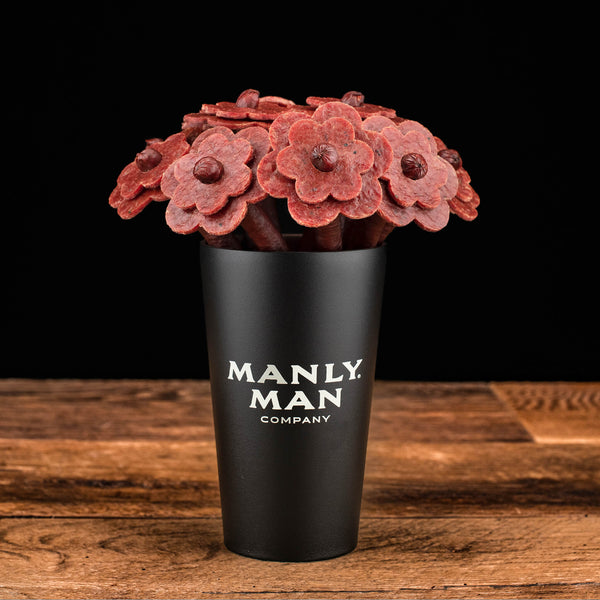 Beef Jerky Flower Bouquet - Black Steel Edition - Manly Man Co.